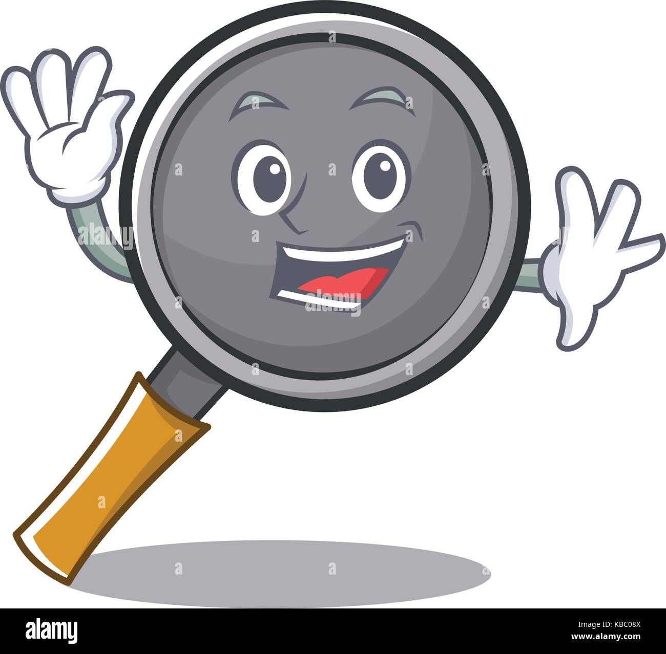 Waving frying pan cartoon character Stock Vector Image & Art - Alamy