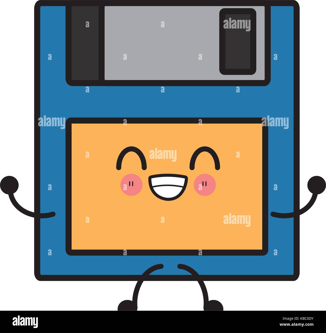 Diskette old technology cute kawaii cartoon Stock Vector Image & Art ...
