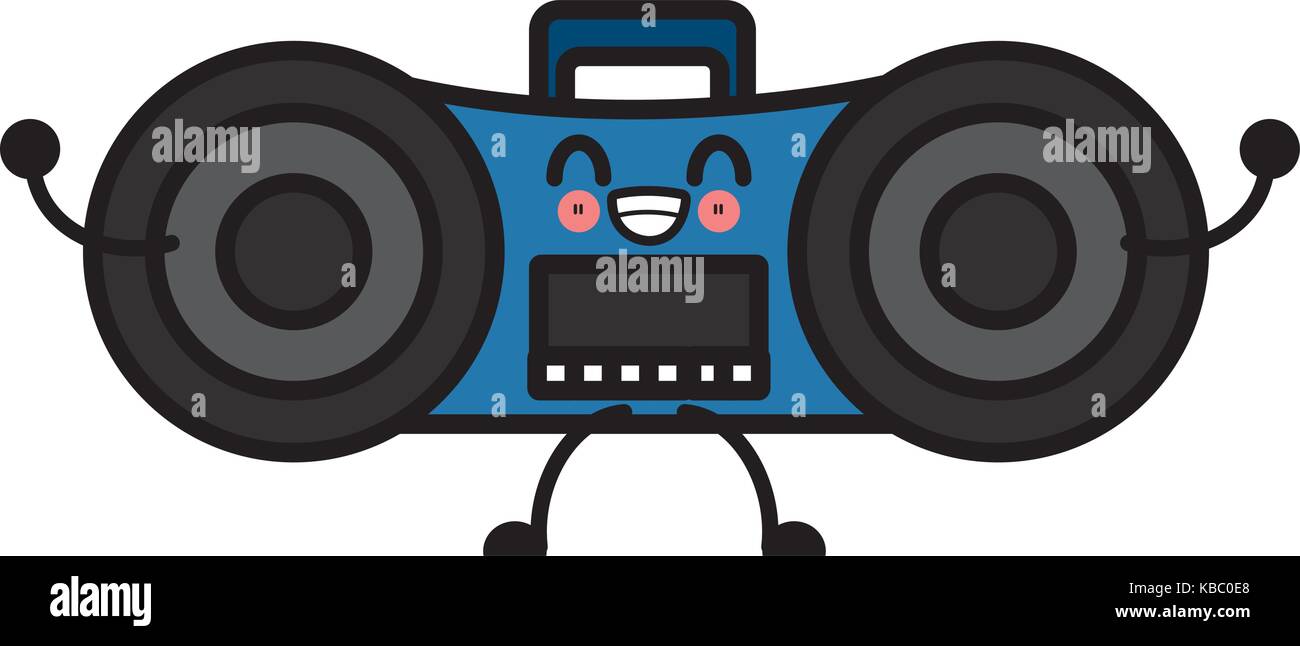 Old radio stereo cute kawaii cartoon Stock Vector Image & Art - Alamy