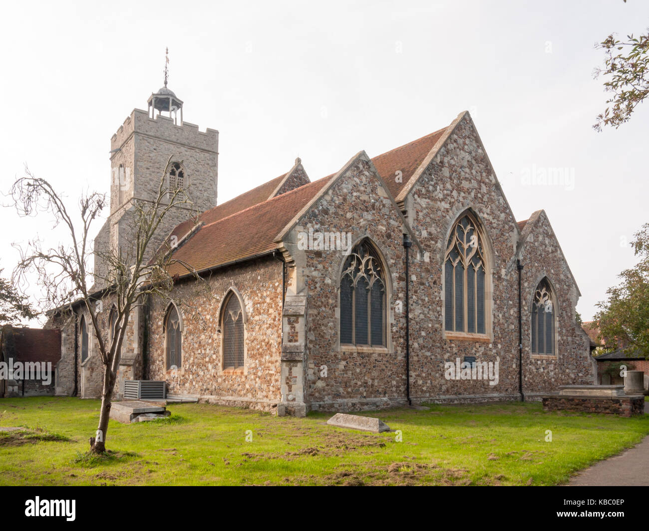 wivenhoe christian church full view outside old stone windows; Essex ...
