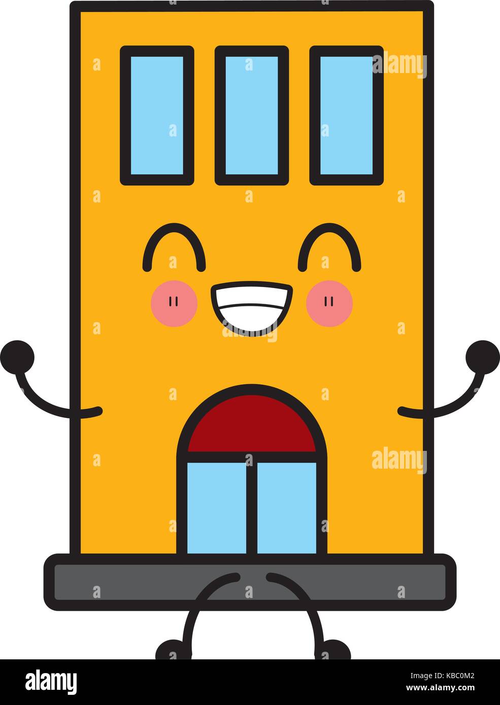 Building tower isolated cute kawaii cartoon Stock Vector Image & Art ...