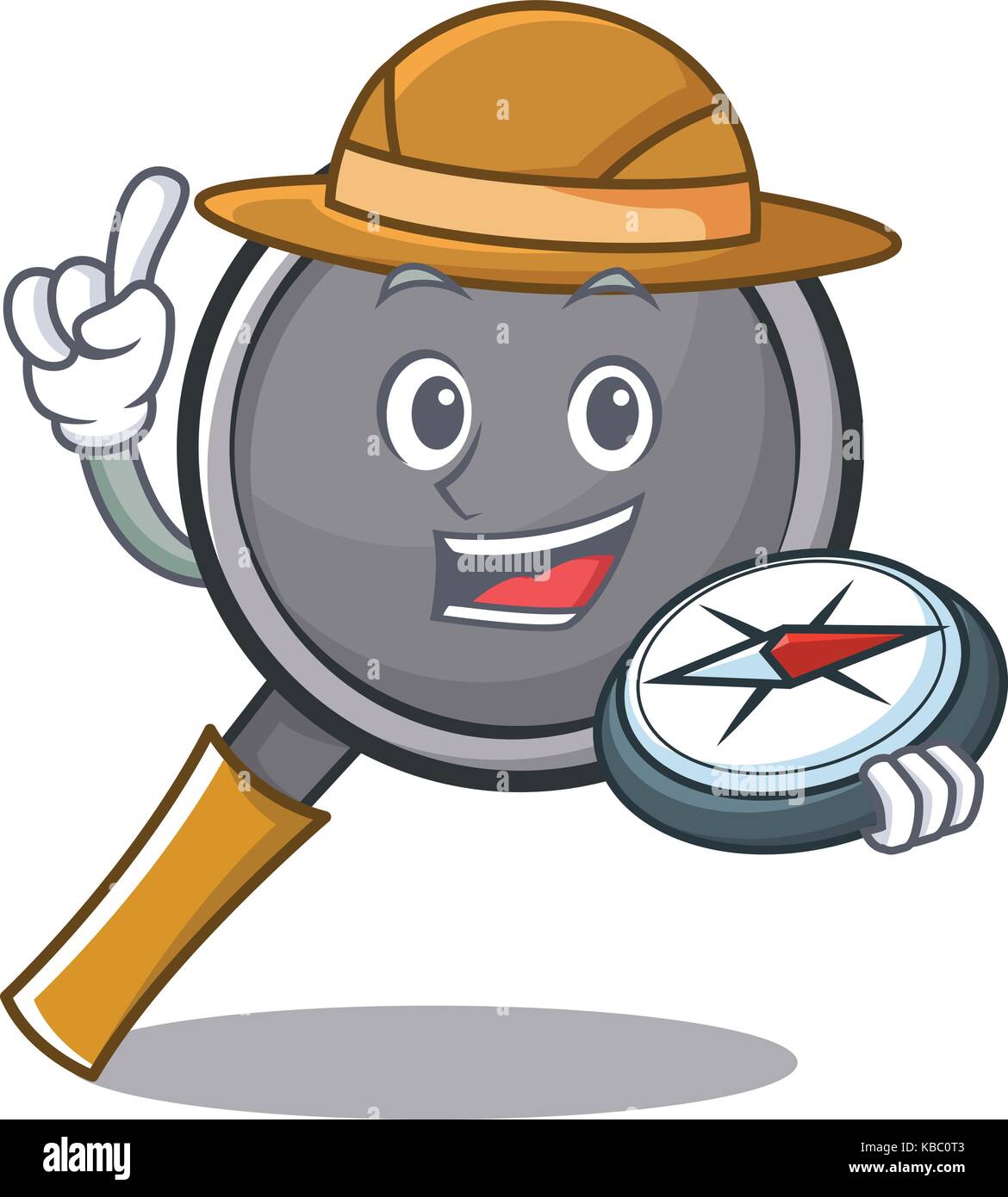 Explorer frying pan cartoon character Stock Vector Image & Art - Alamy