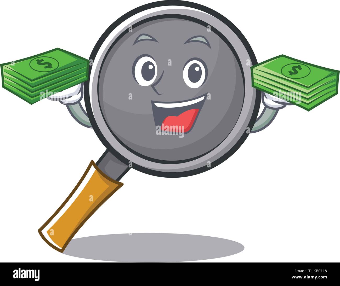 With money frying pan cartoon character Stock Vector Image & Art - Alamy