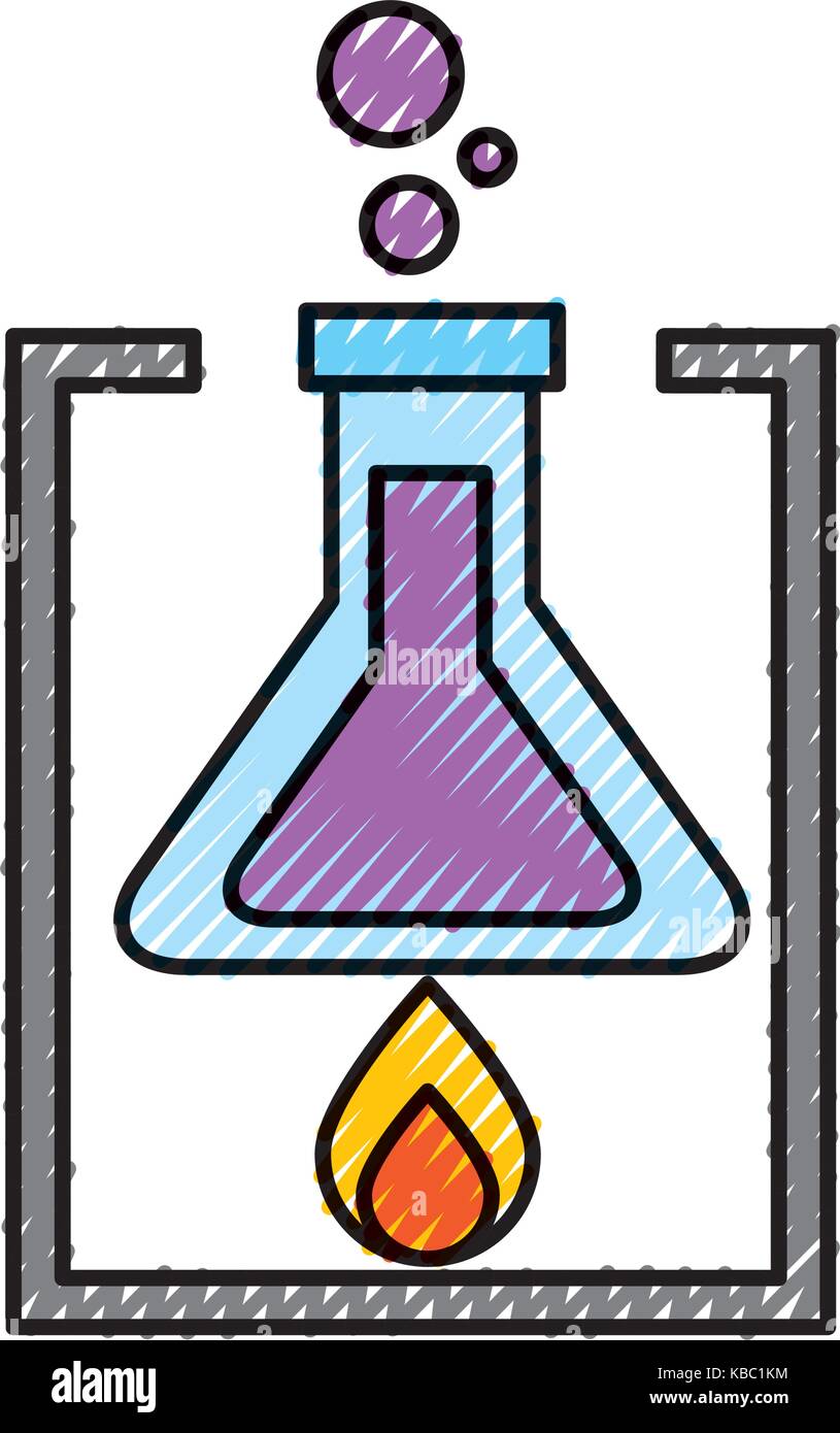 school laboratory test tube flame burning experiment Stock Vector Image ...