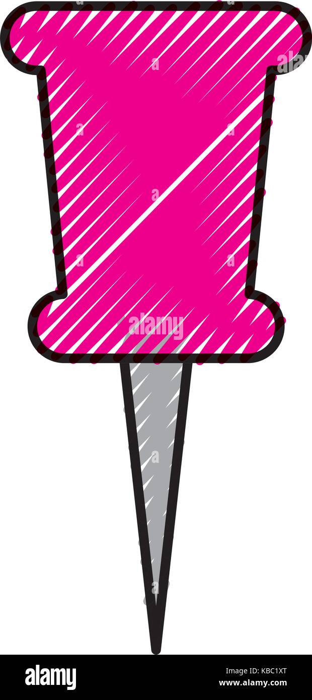 school push pin thumbtack side view tool Stock Vector Image & Art - Alamy