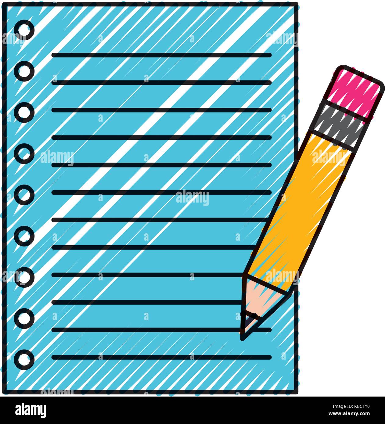 school paper and pencil utensil study Stock Vector Image & Art - Alamy