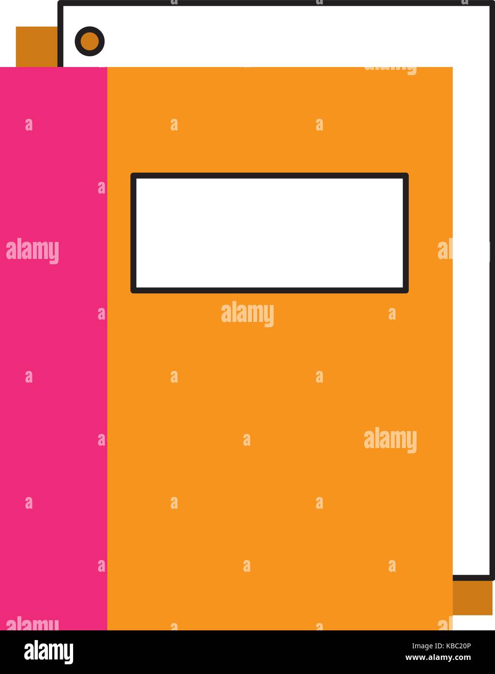 school folder with paper stationery supply education Stock Vector Image ...