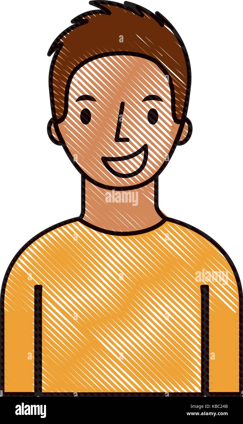 portrait man young character person cartoon Stock Vector Image & Art ...