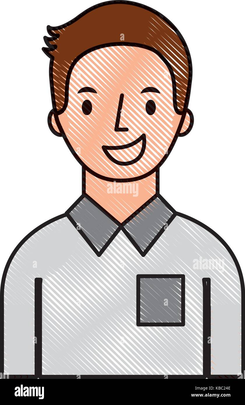 portrait man young character person cartoon Stock Vector Image & Art ...