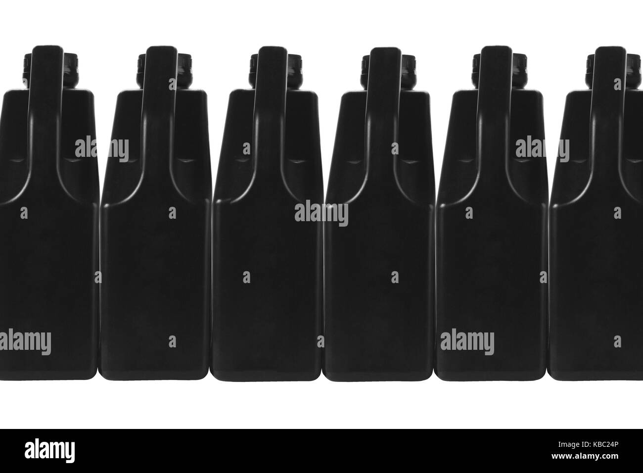 Row of Black Plastic Containers on White Background Stock Photo - Alamy
