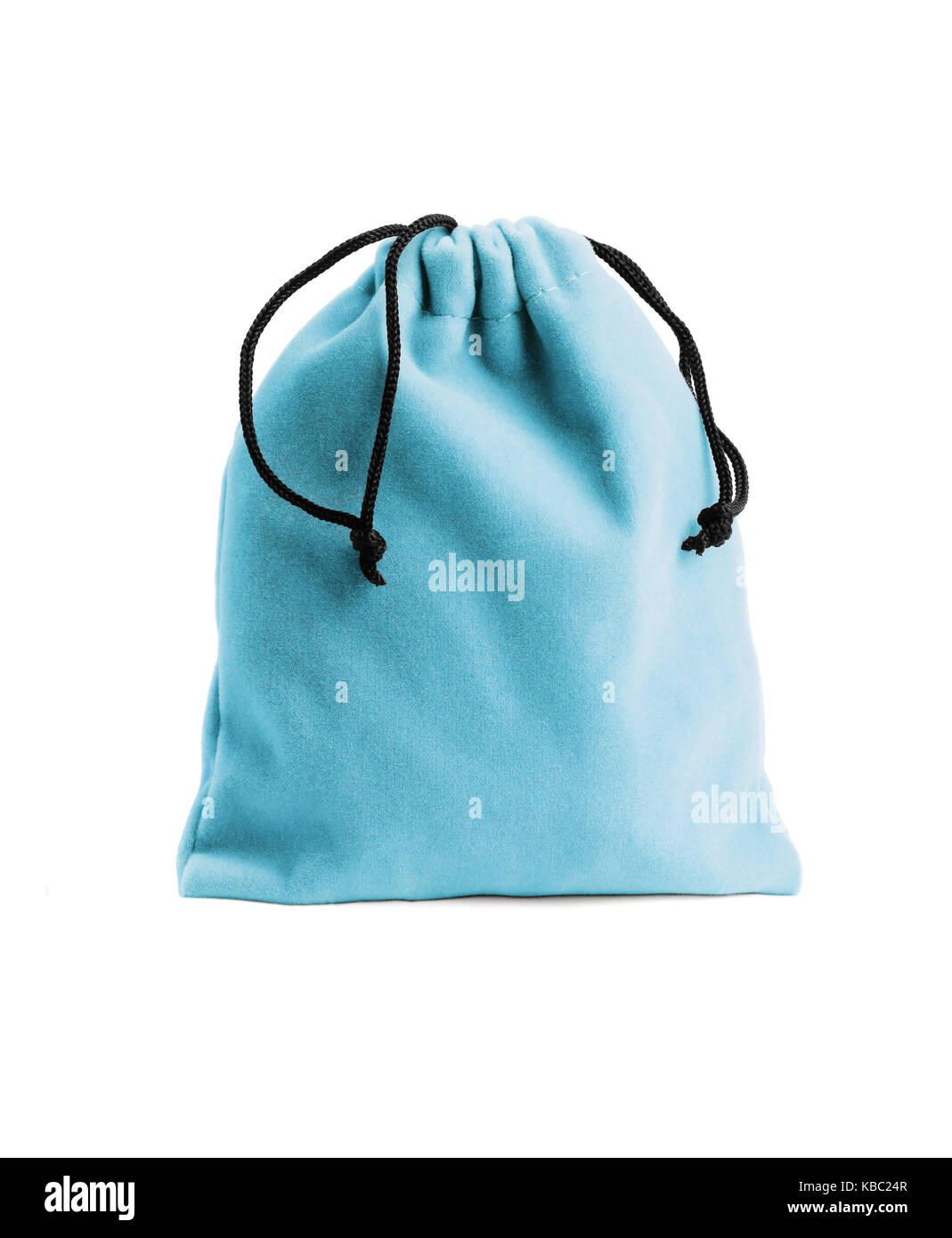 Blue Fabric Pouch Bag on White Background Stock Photo - Alamy