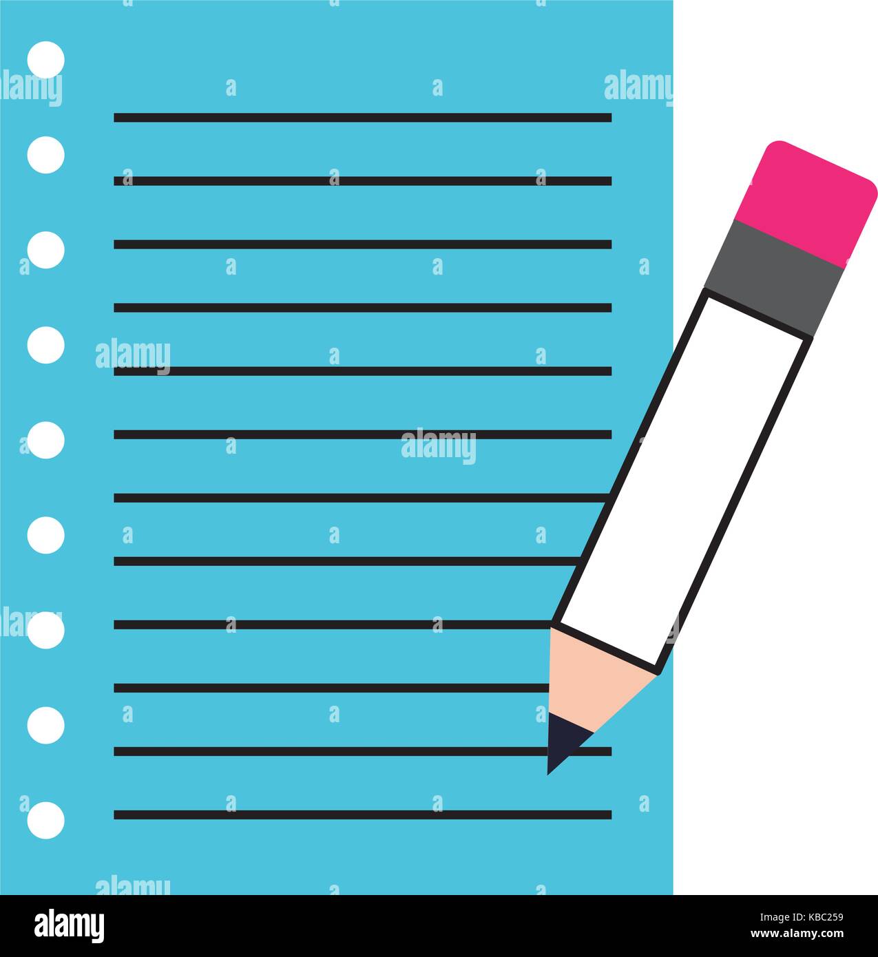 school paper and pencil utensil study Stock Vector Image & Art - Alamy