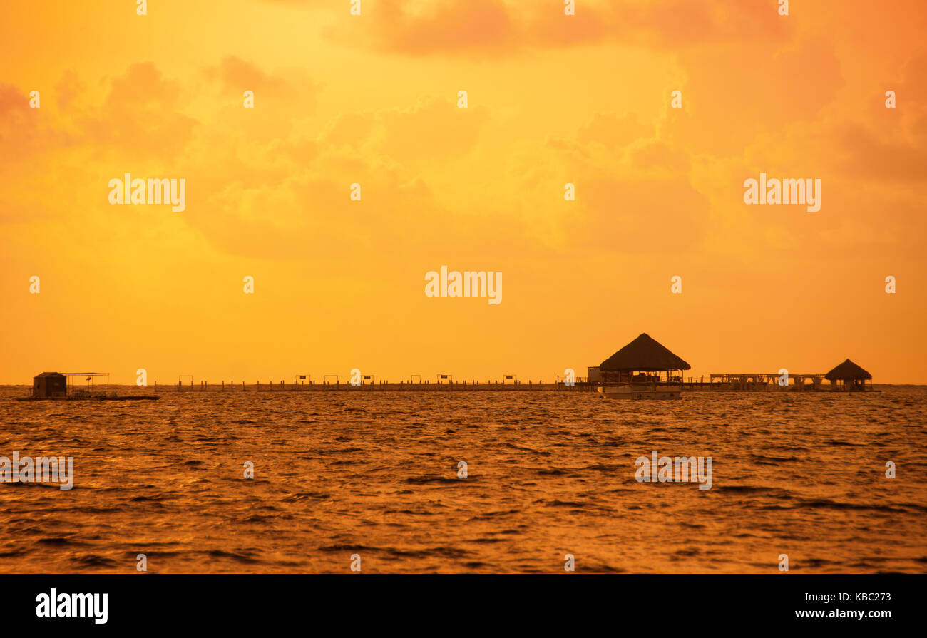 Sunset on the coast of the Caribbean Sea. Dominican sunset Stock Photo ...