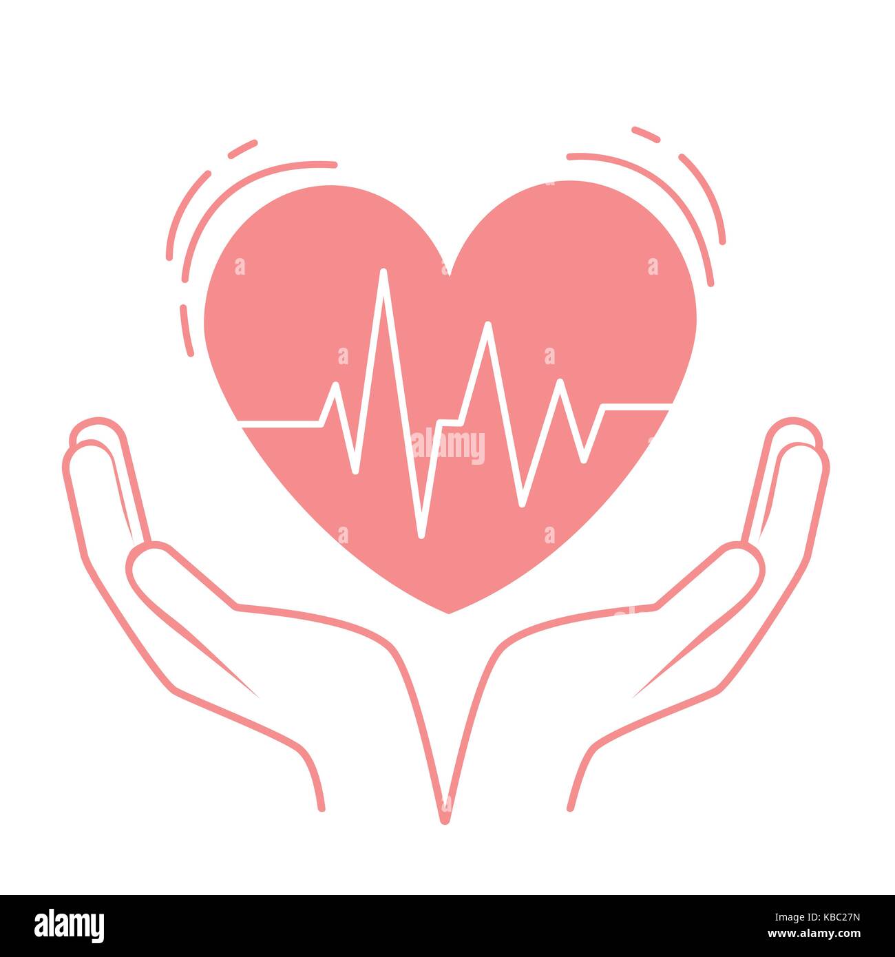 concept of treatment, caring for the heart, in the form of hands ...