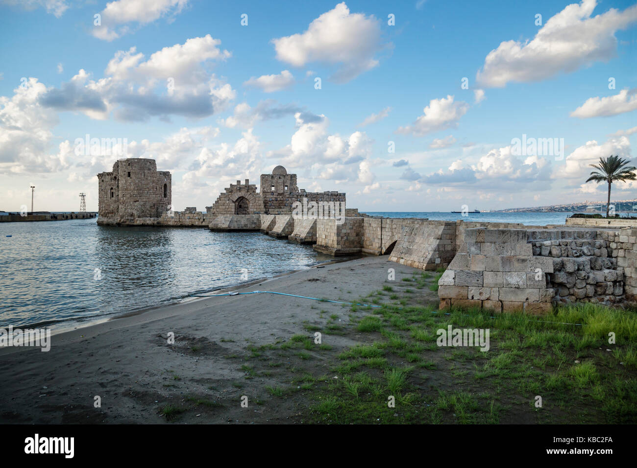 Crusaders Sea Castle at the seacoast of Sidon, Lebanon Stock Photo - Alamy