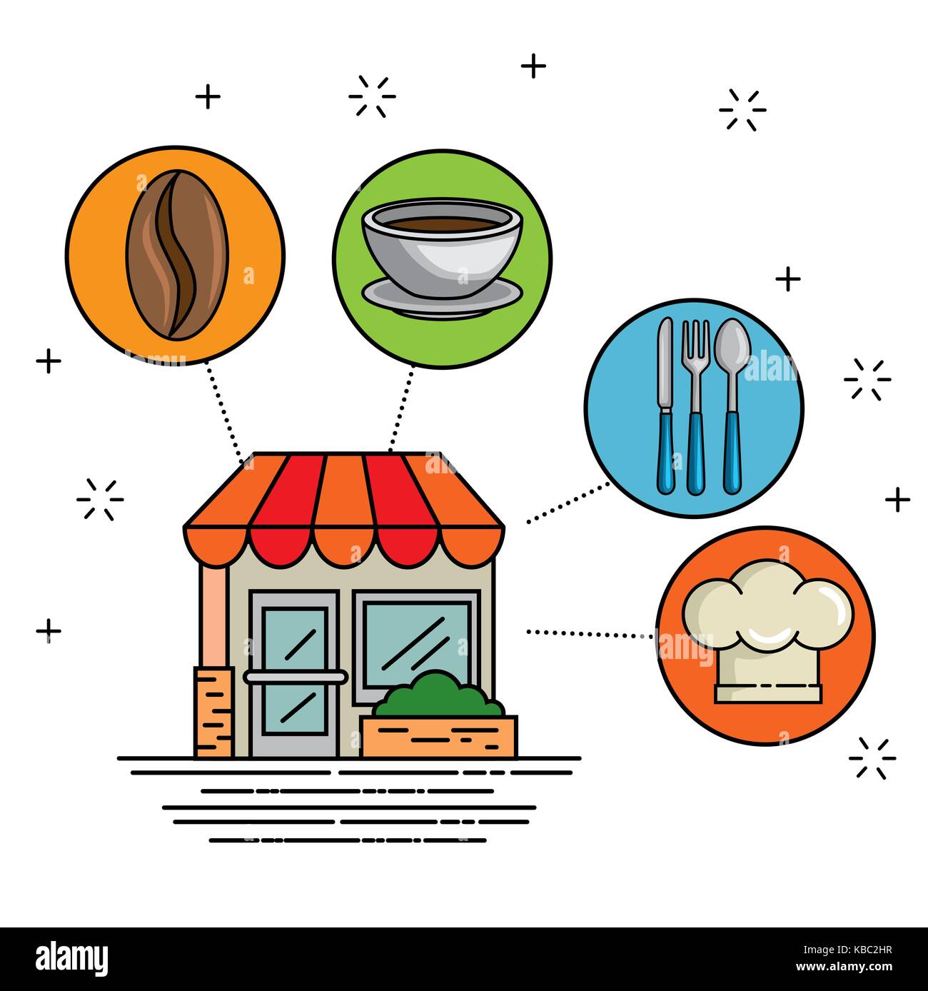 facade restaurant cartoon Stock Vector Image & Art - Alamy