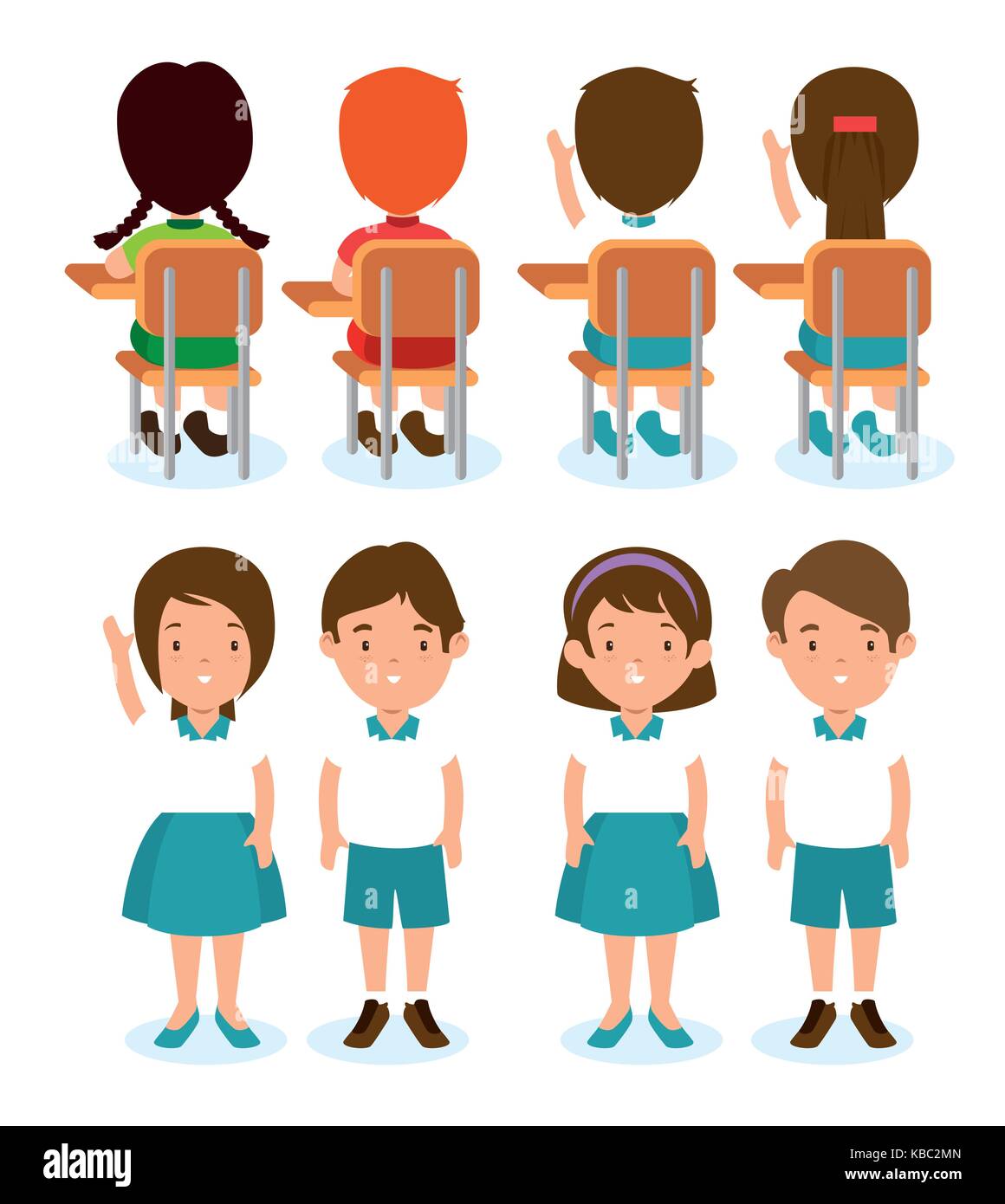 set of children student Stock Vector Image & Art - Alamy