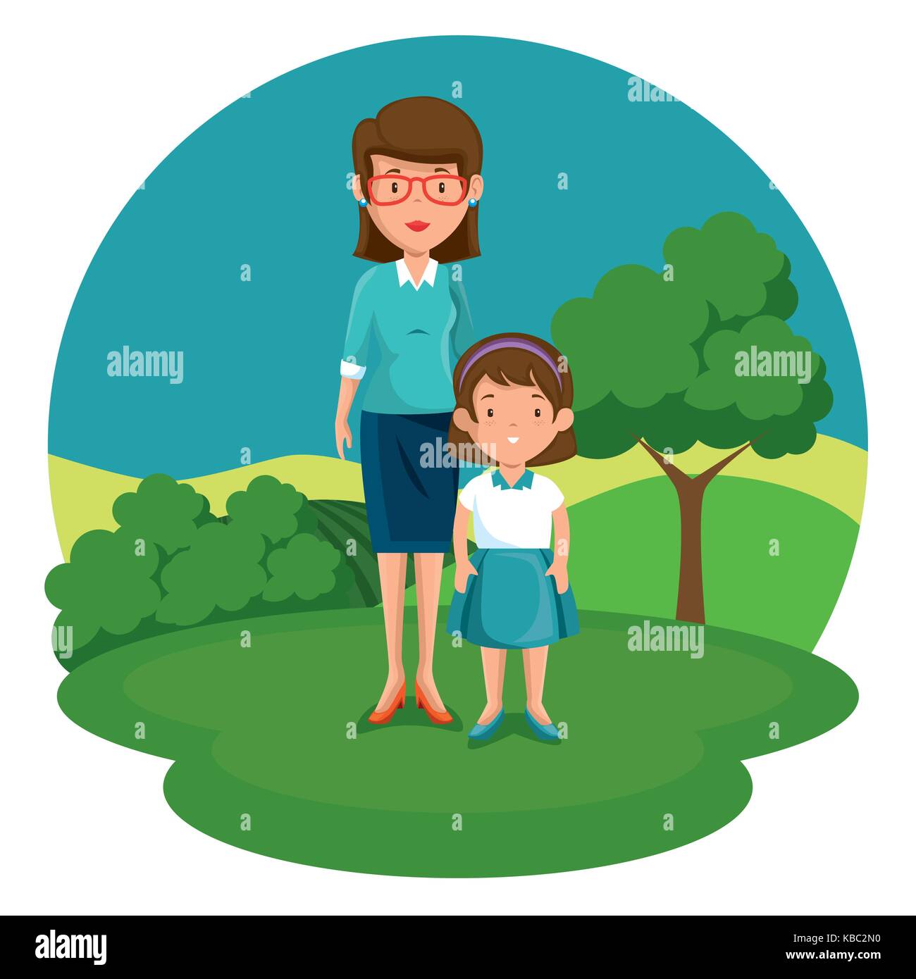 teacher with student cartoon Stock Vector Image & Art - Alamy