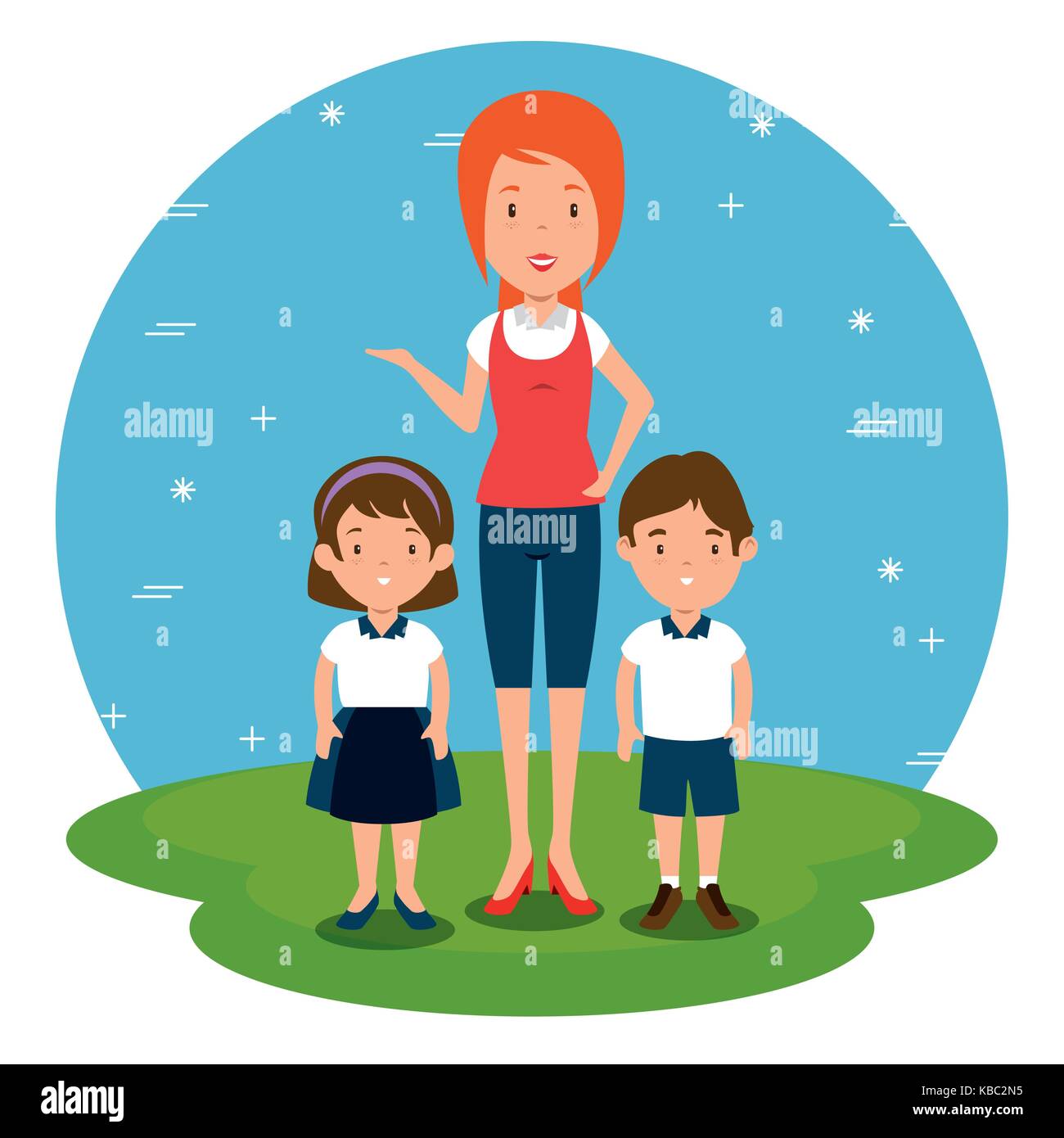 teacher with student cartoon Stock Vector Image & Art - Alamy