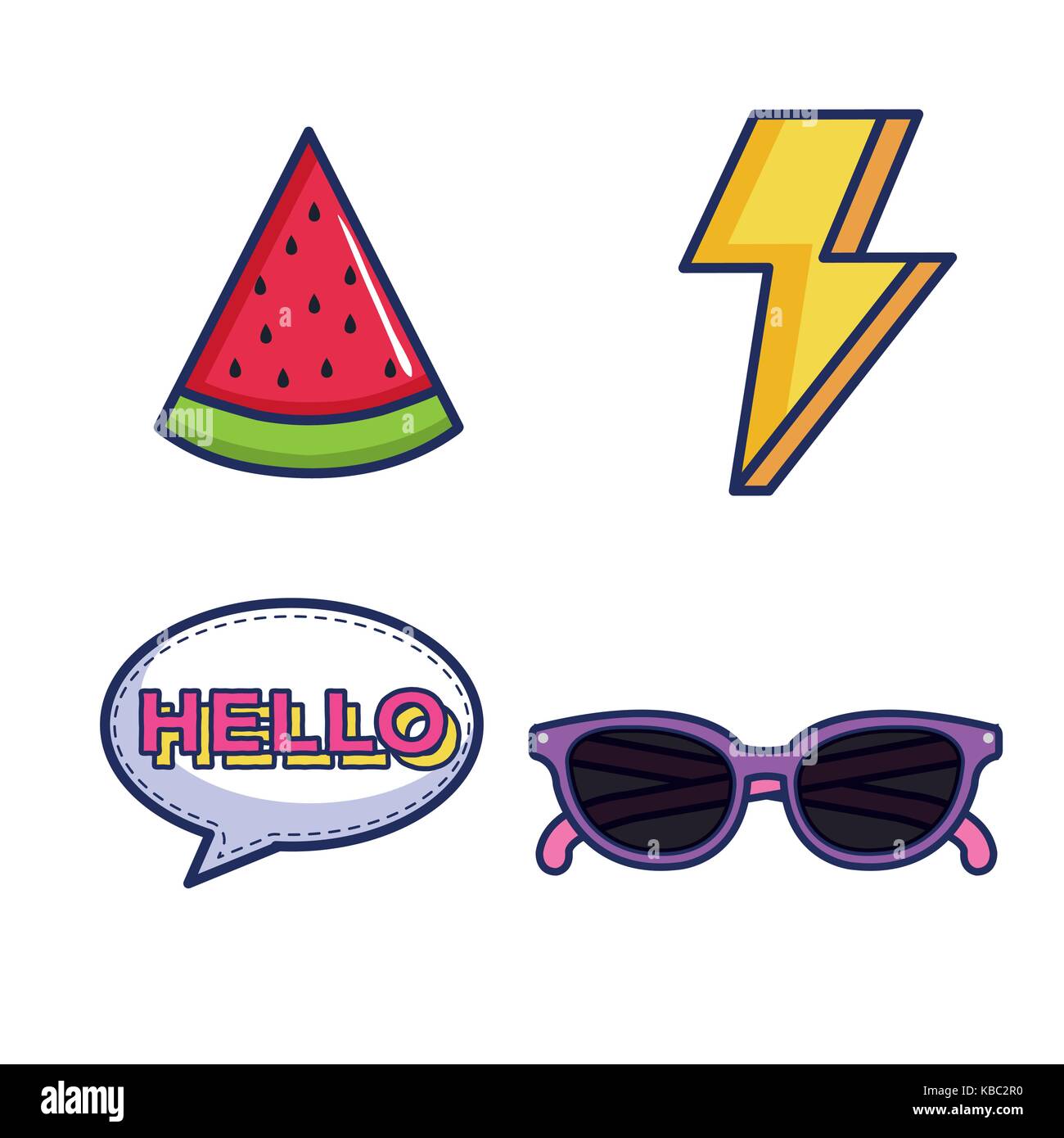 cute pop art icons Stock Vector Image & Art - Alamy