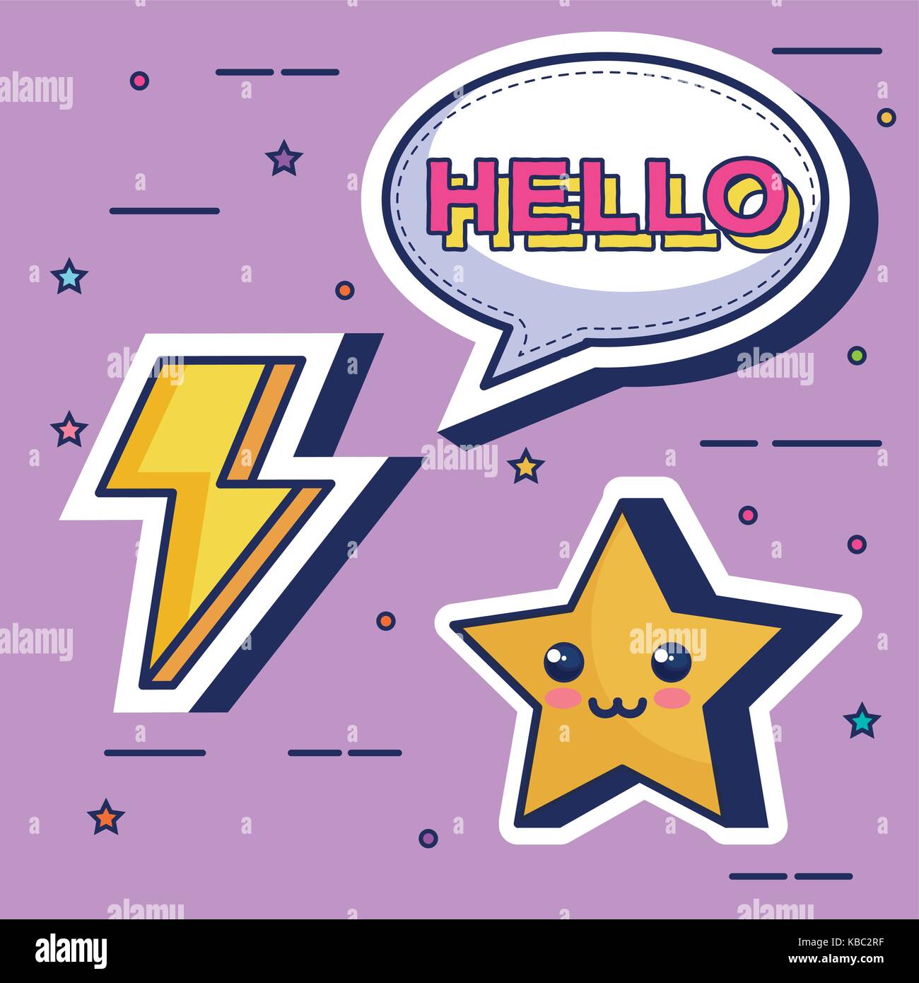 cute pop art icons Stock Vector Image & Art - Alamy