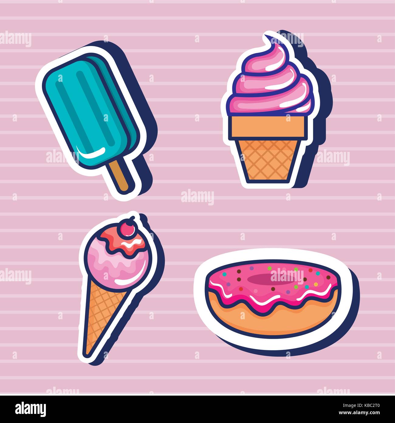 cute pop art icons Stock Vector Image & Art - Alamy