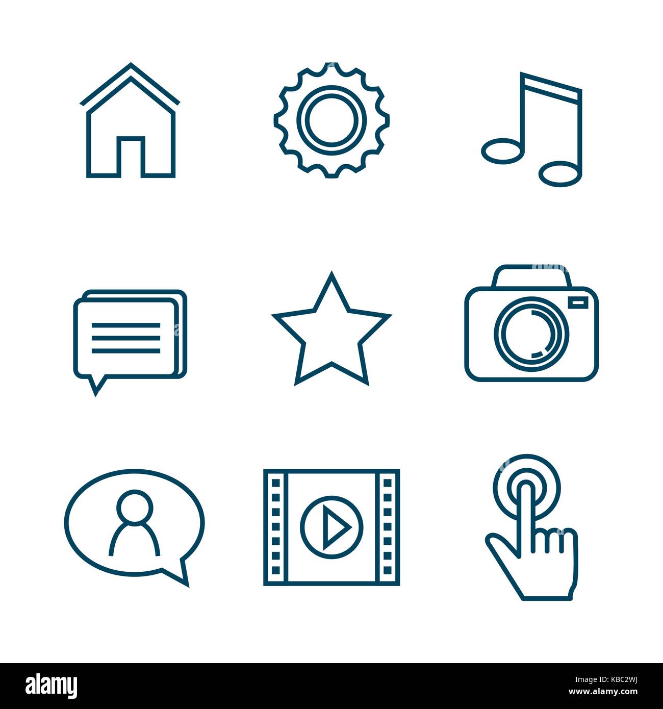 settings menu smartphone icons Stock Vector Image & Art - Alamy