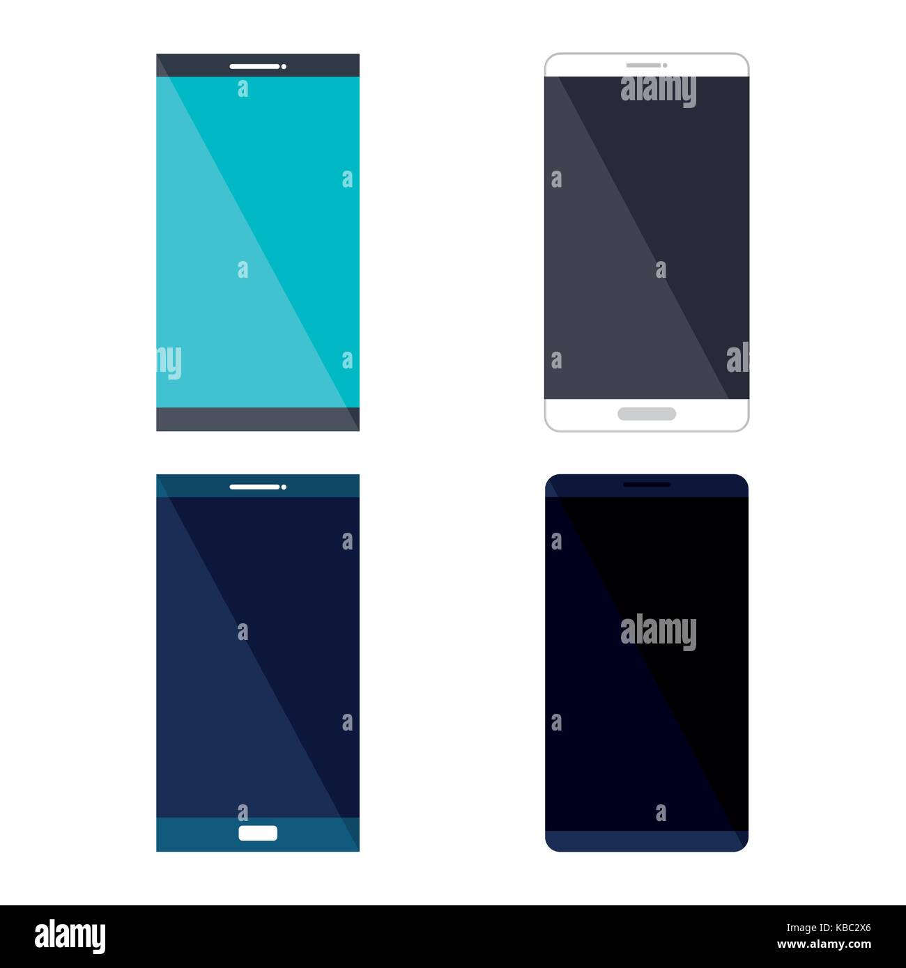 smartphones set isolated icons Stock Vector Image & Art - Alamy