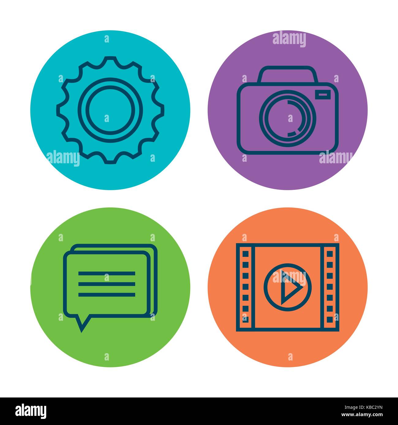 settings menu smartphone icons Stock Vector Image & Art - Alamy