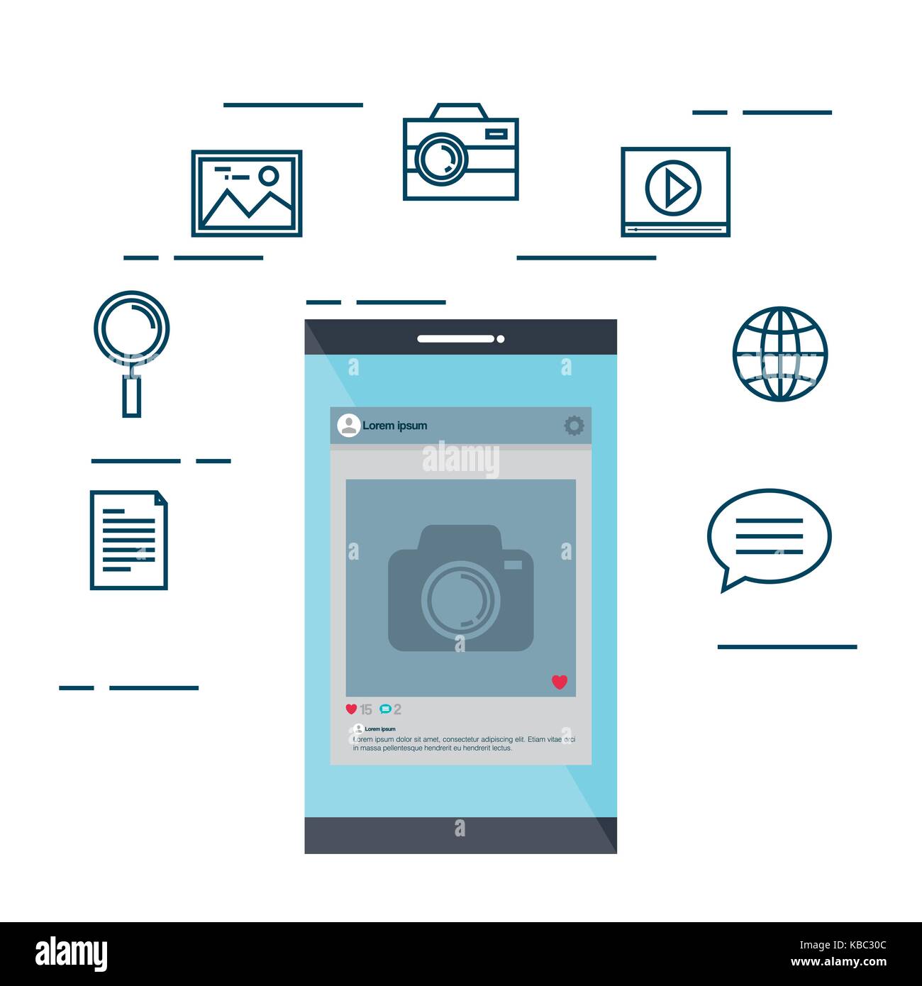 smartphone with menu settings Stock Vector Image & Art - Alamy