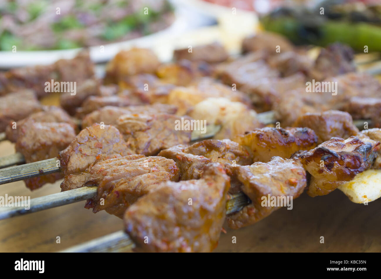 shish kebabs menu Stock Photo - Alamy
