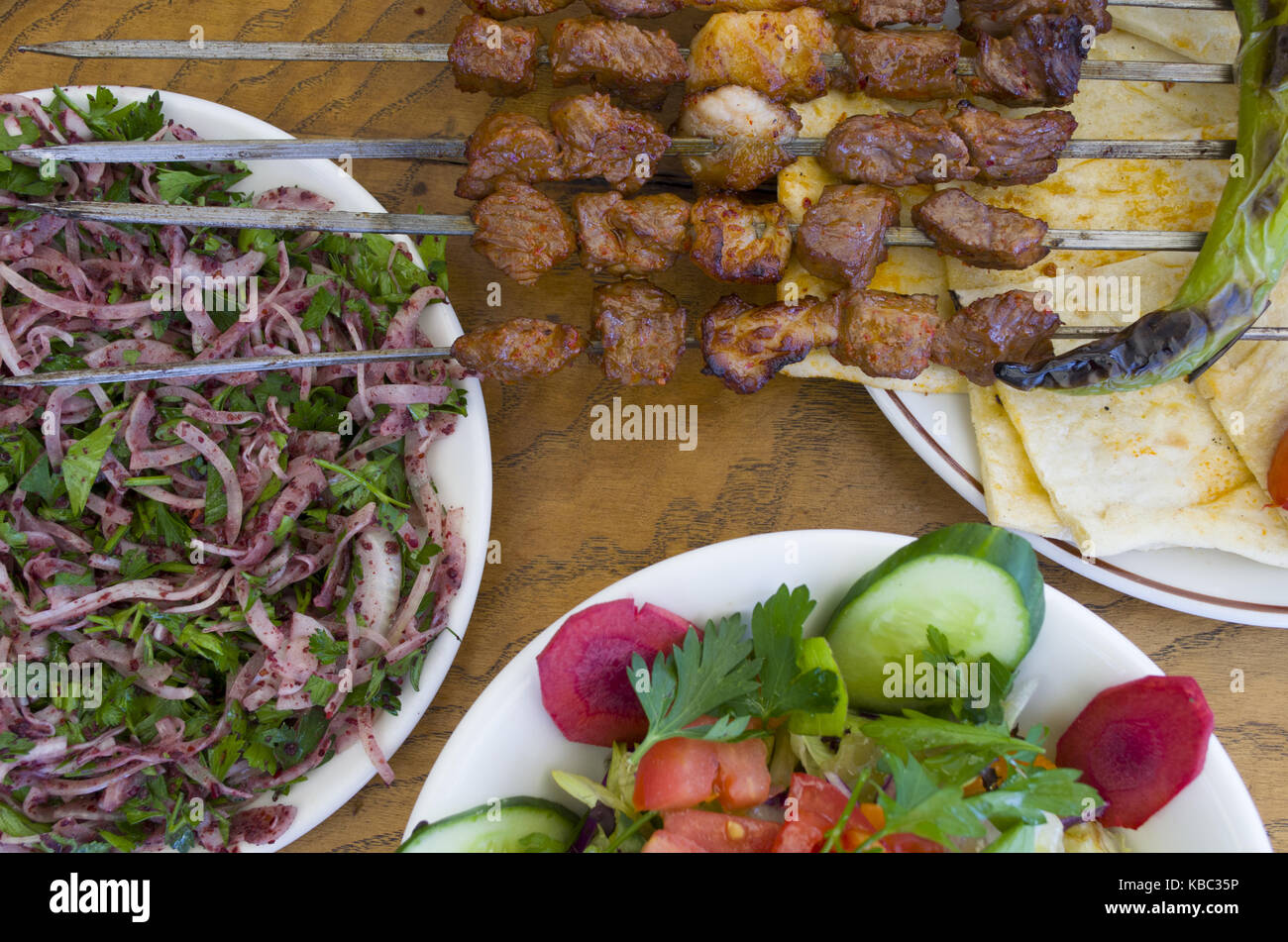 shish kebabs menu Stock Photo - Alamy