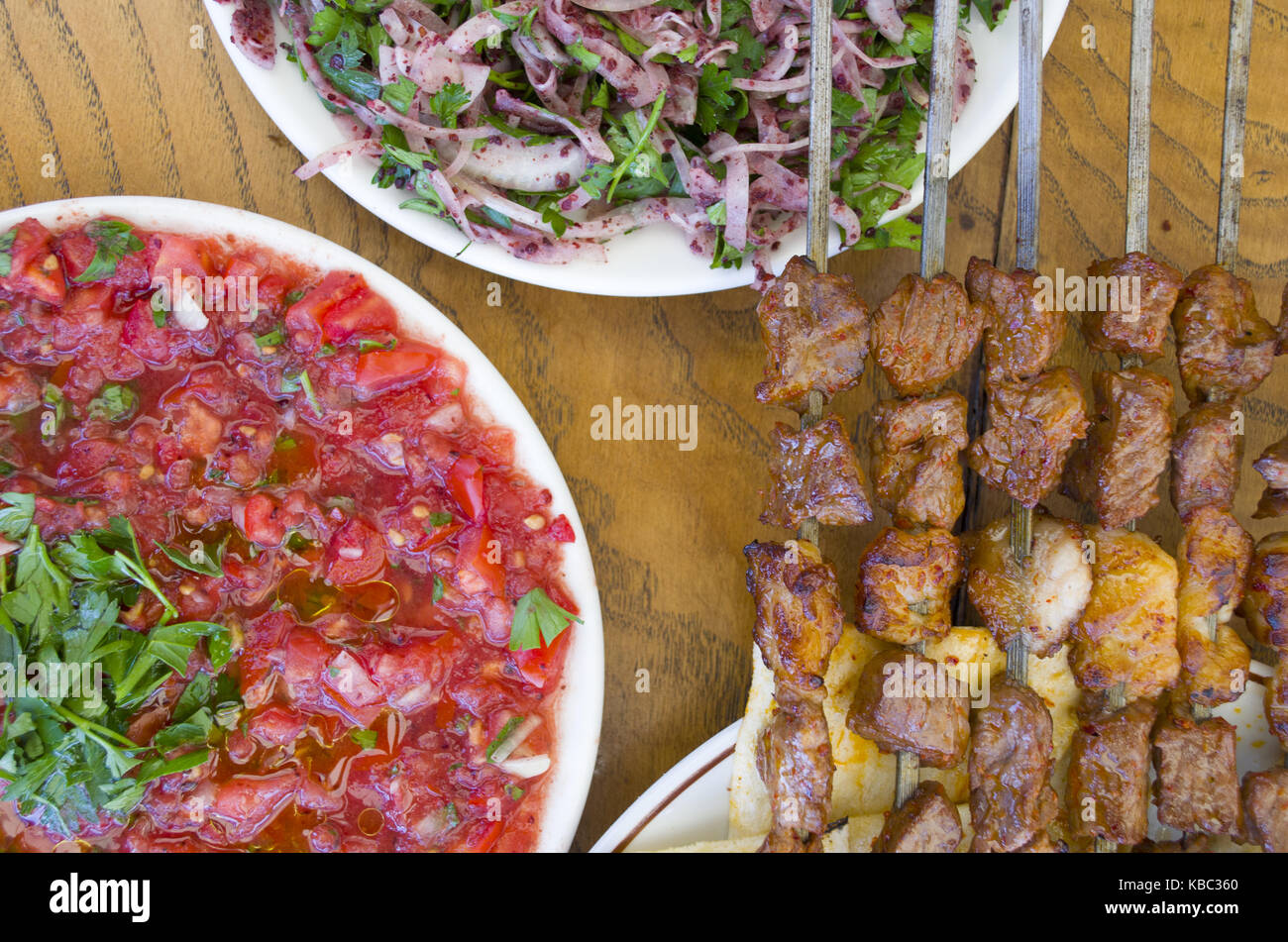 shish kebabs menu Stock Photo - Alamy