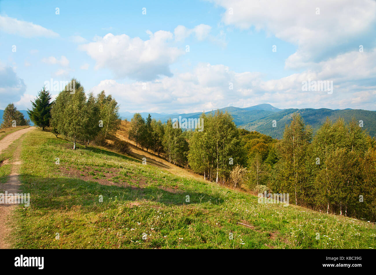 Autumn nature landscape with mountains and trees. Carpathian Mountains ...