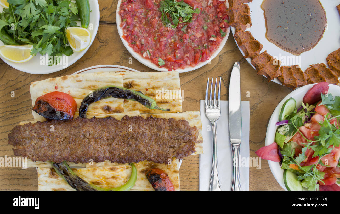 turkish kebab menu Stock Photo - Alamy