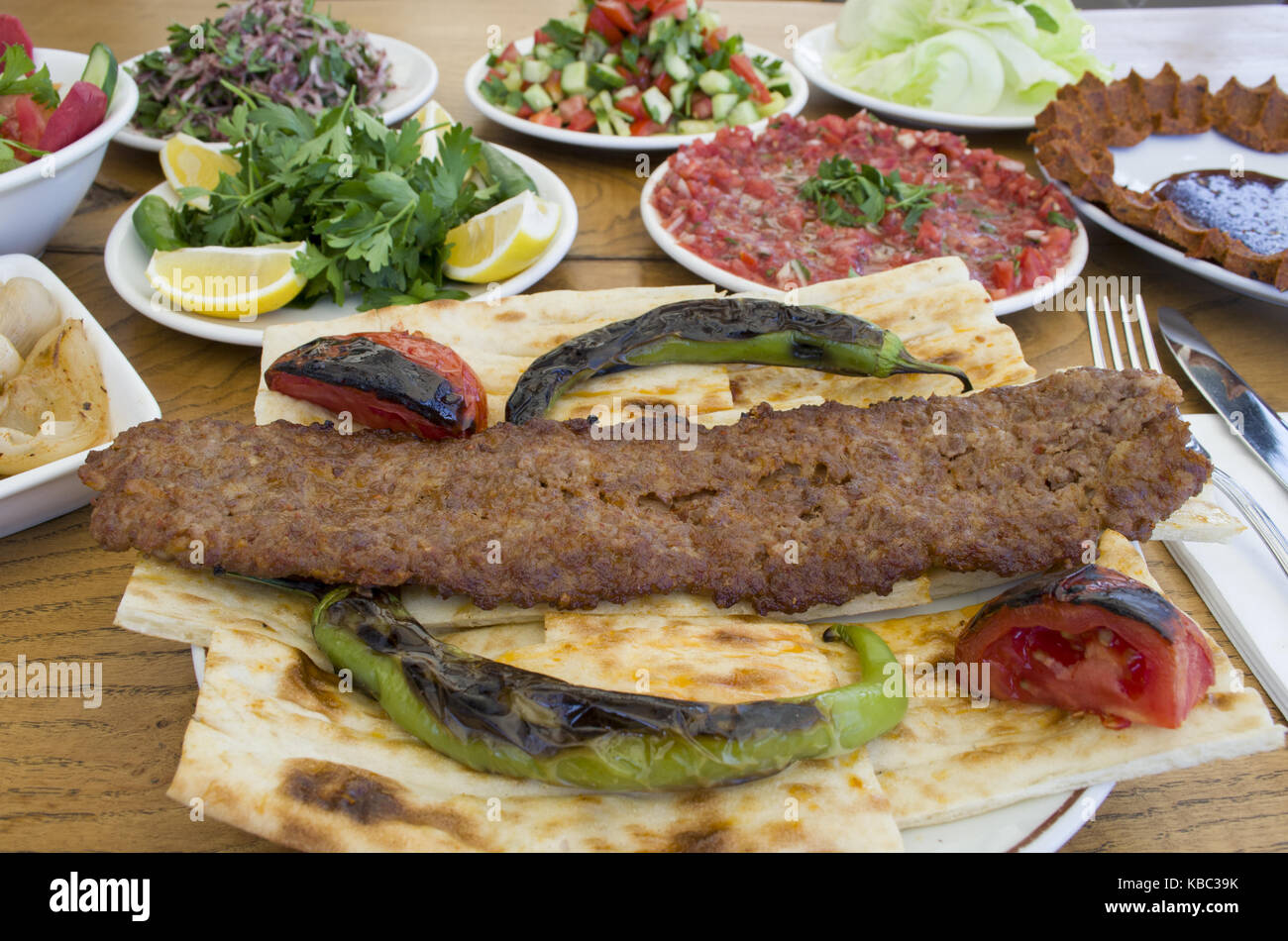turkish kebab menu Stock Photo - Alamy