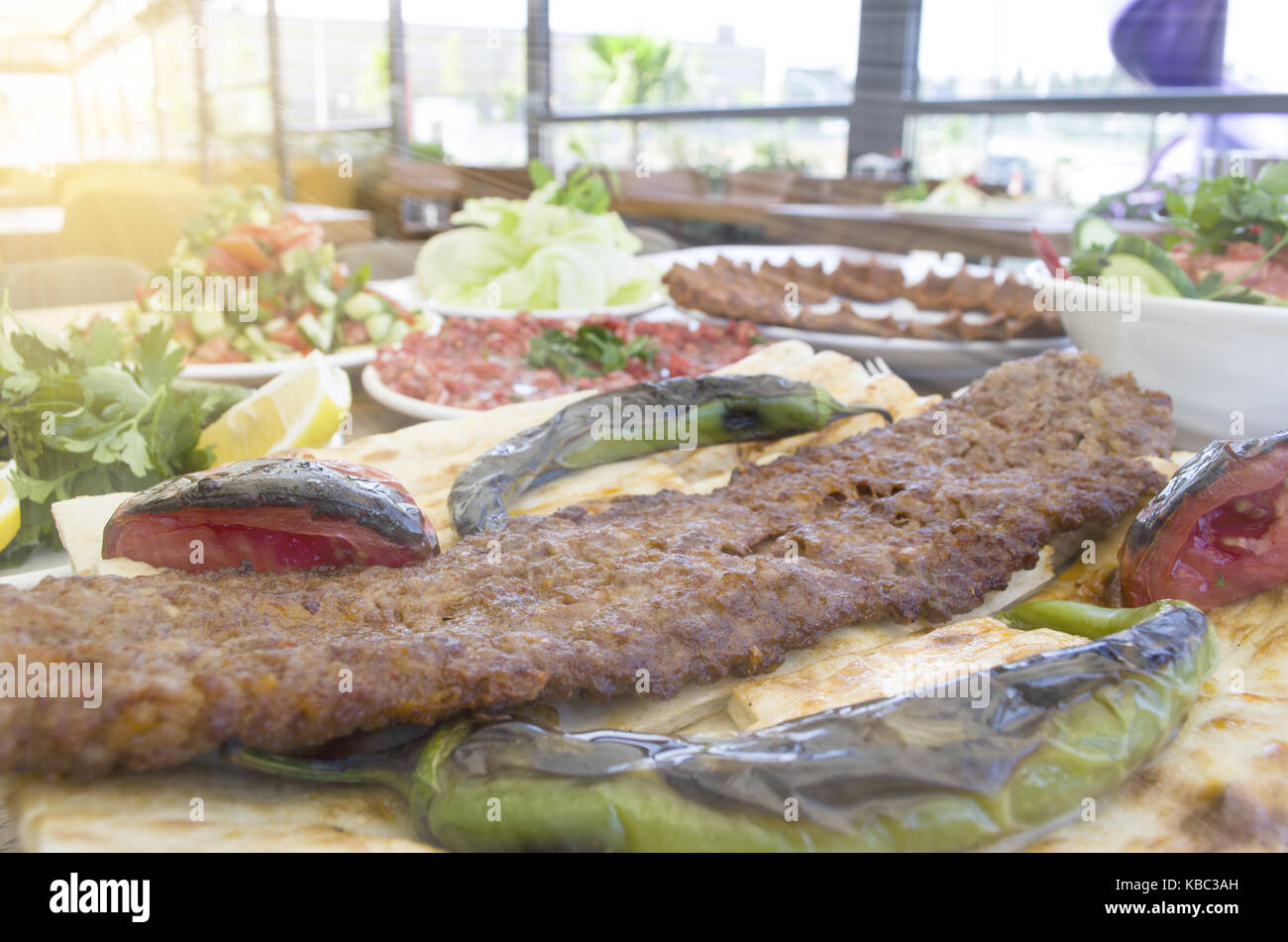 turkish kebab menu Stock Photo - Alamy