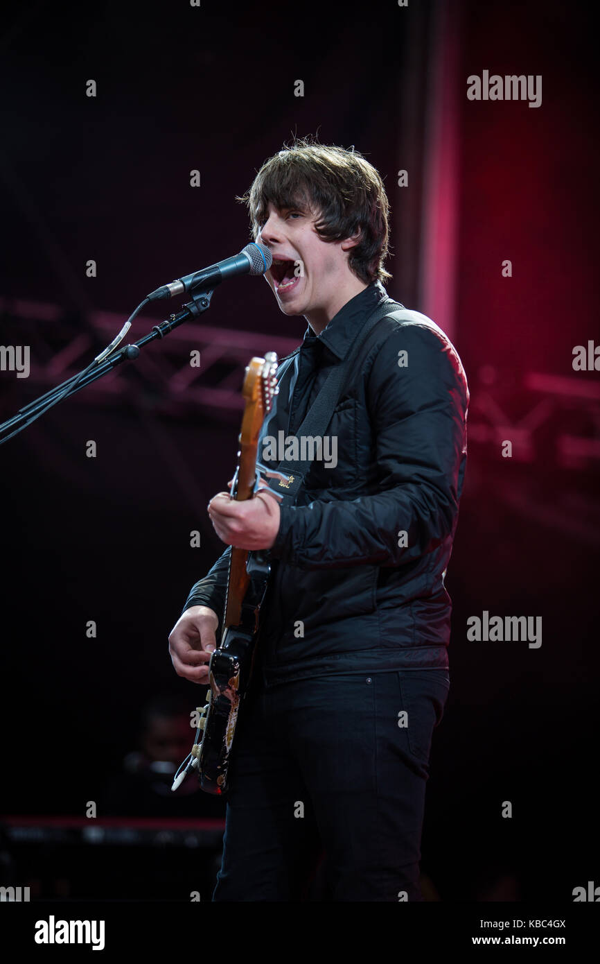 The English singer, songwriter and musician Jake Bugg performs a live ...