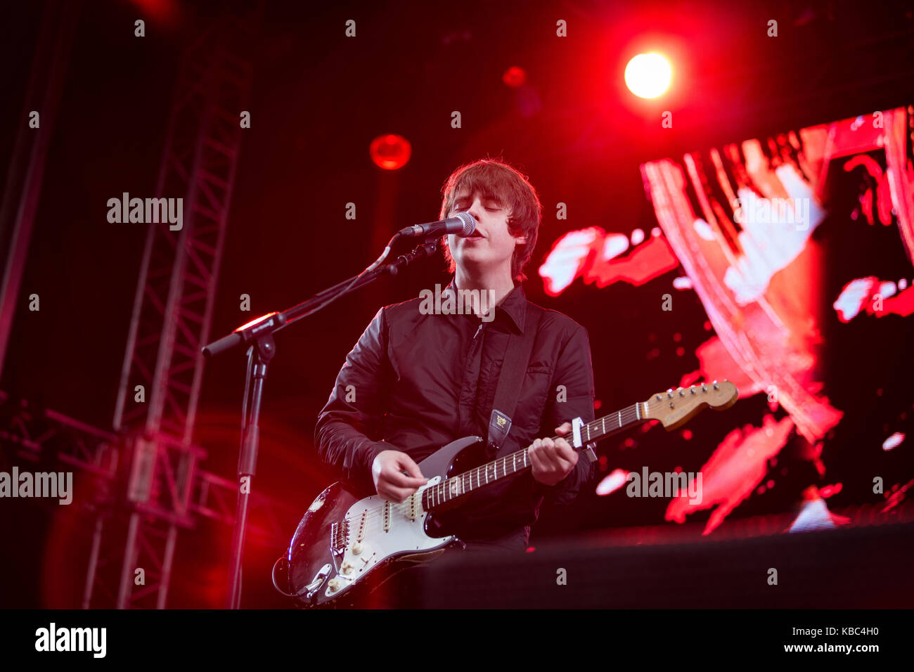 The English singer, songwriter and musician Jake Bugg performs a live ...