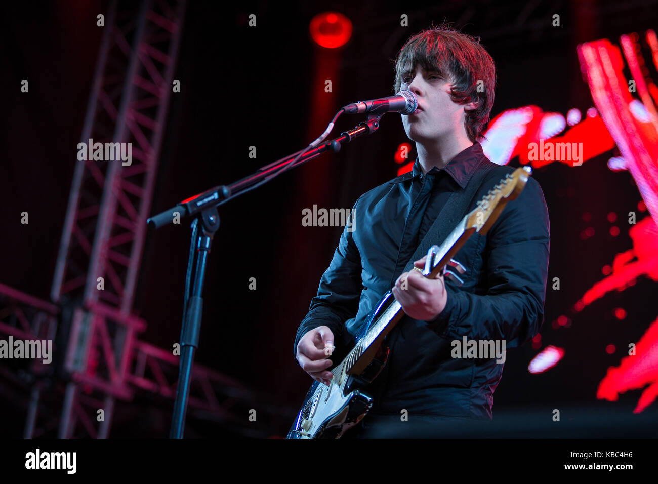The English singer, songwriter and musician Jake Bugg performs a live ...