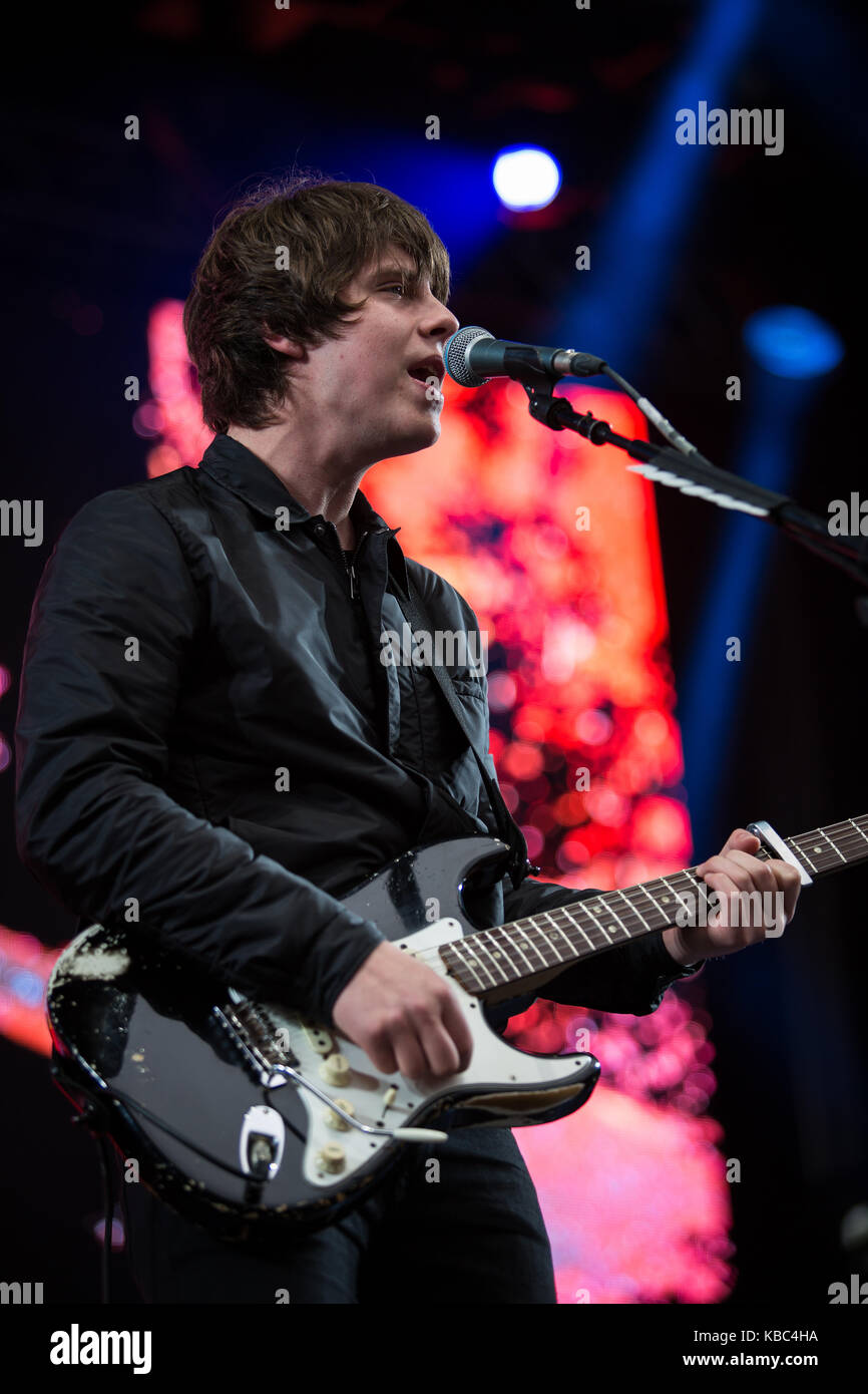 The English singer, songwriter and musician Jake Bugg performs a live ...
