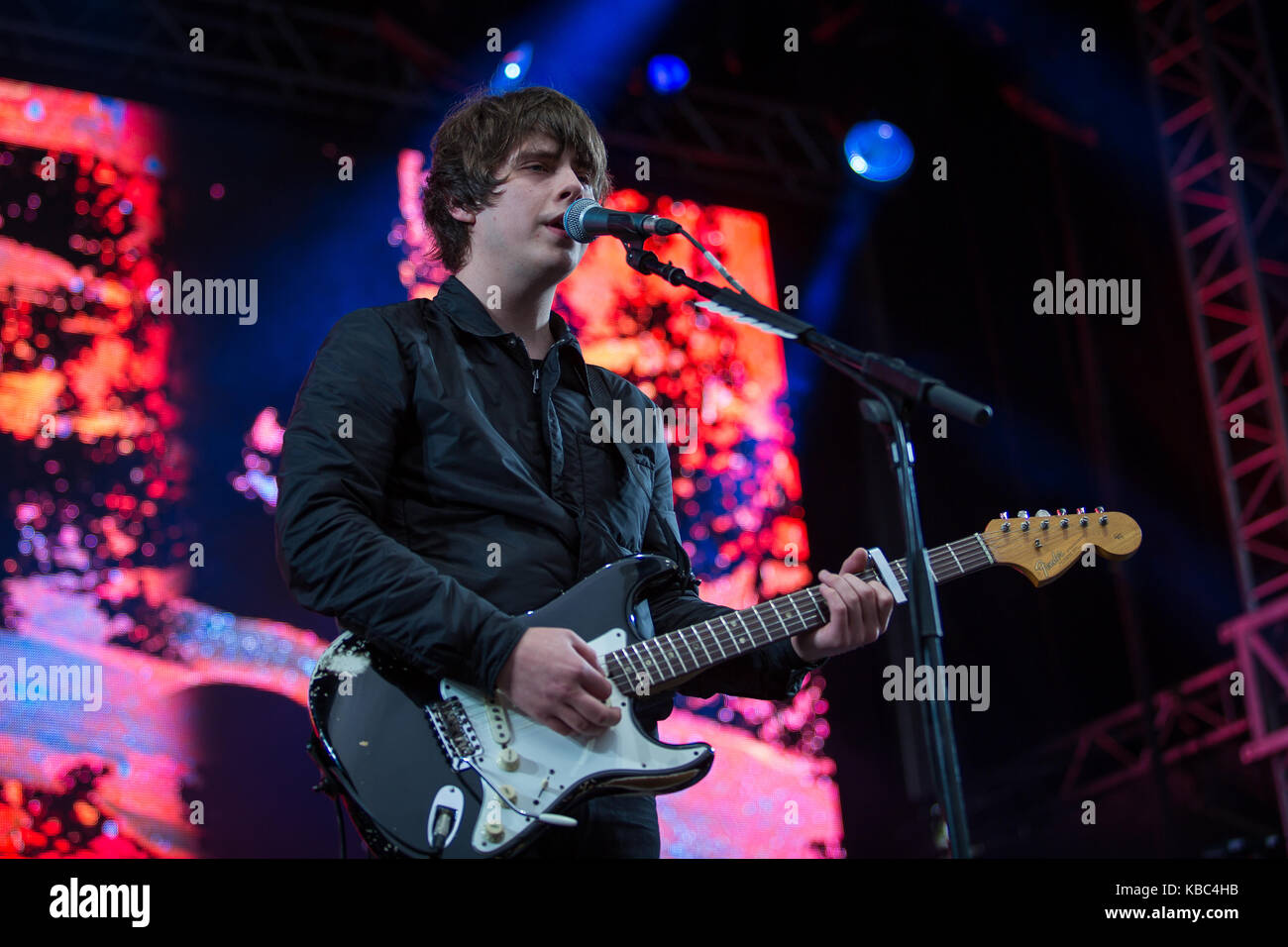 The English singer, songwriter and musician Jake Bugg performs a live ...