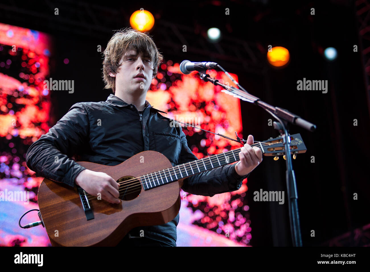 The English singer, songwriter and musician Jake Bugg performs a live ...