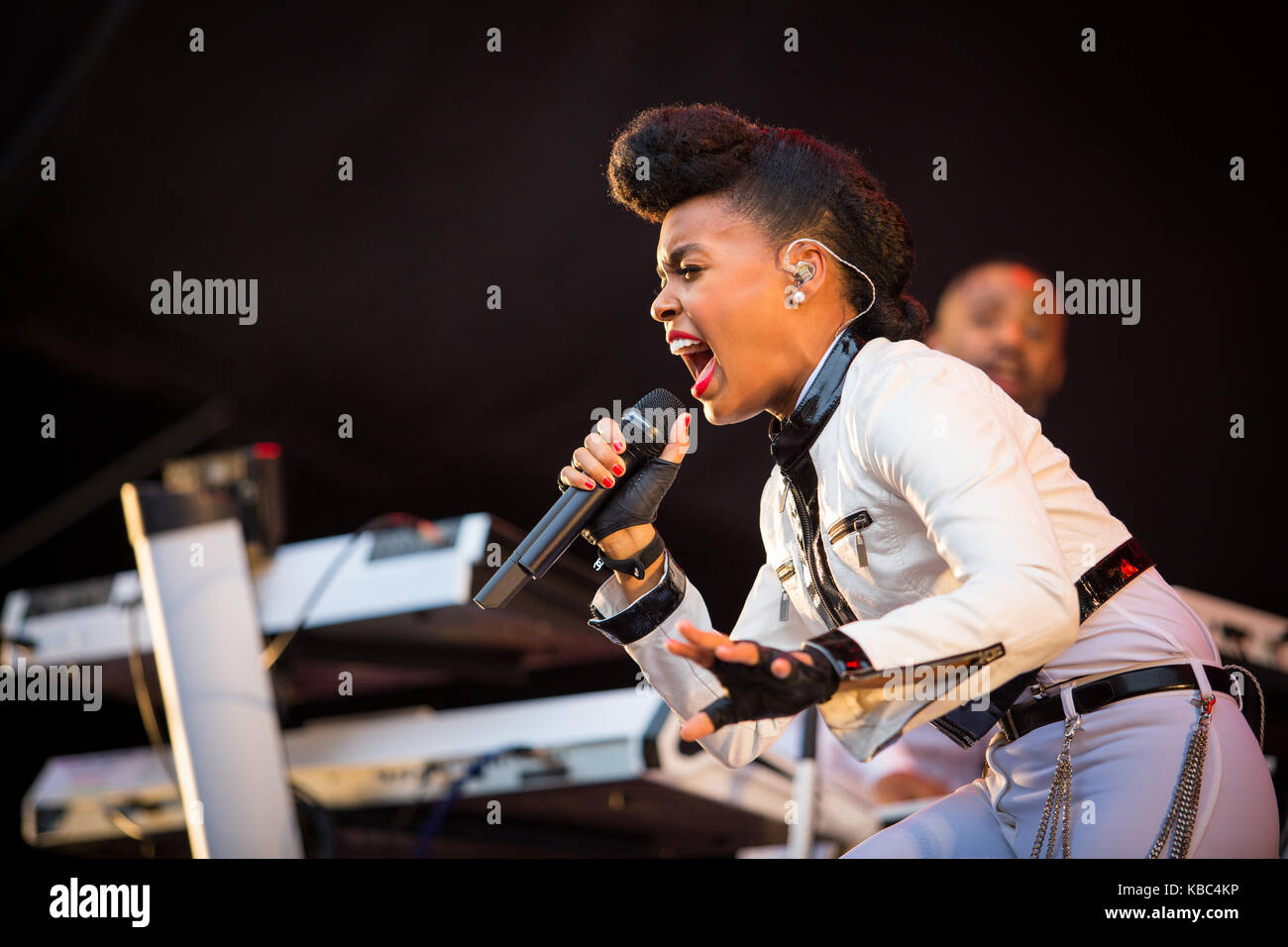 The American soul and R&B singer and songwriter Janelle Monae performs ...