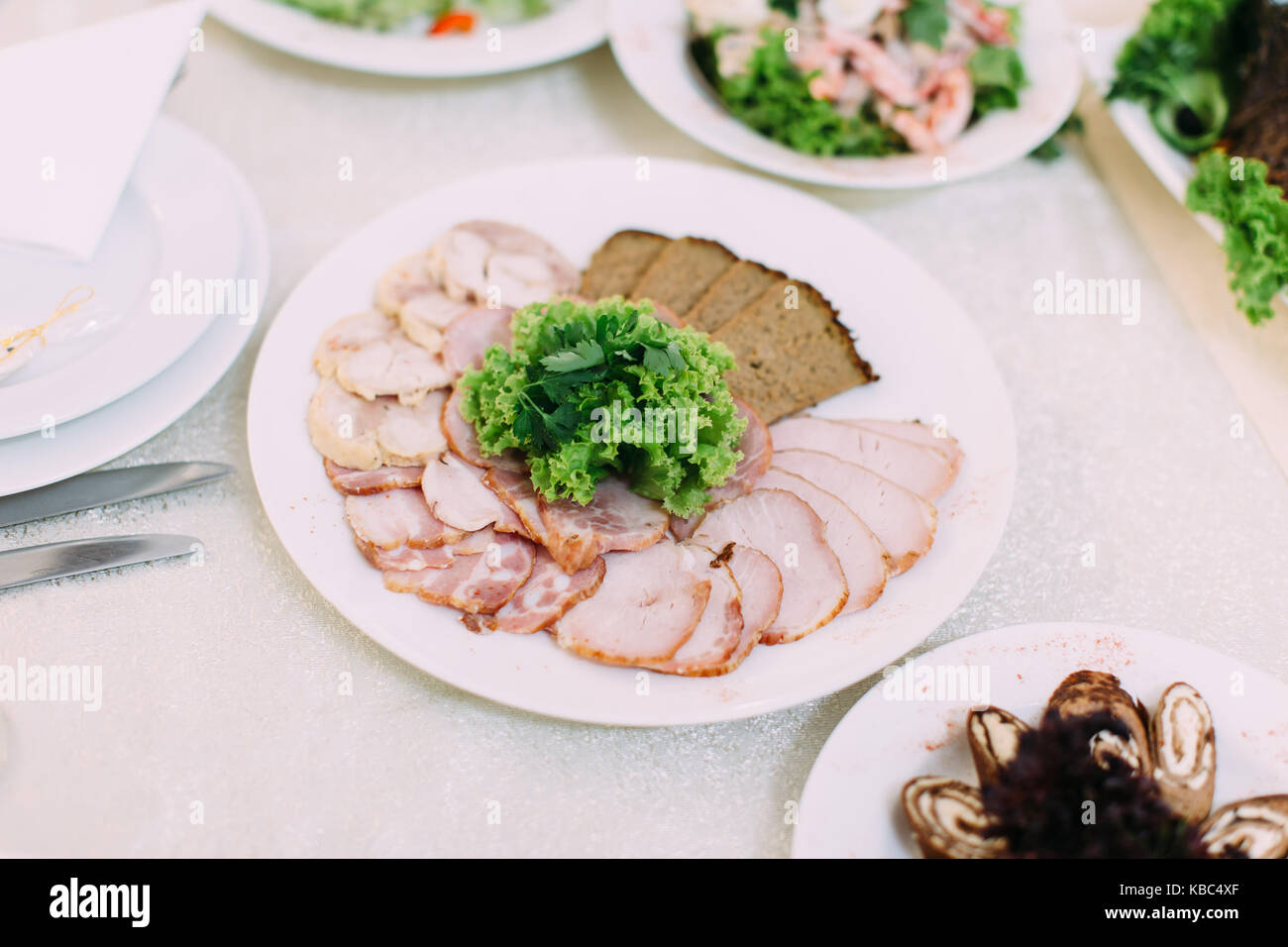 The wedding dish of different kinds of meat Stock Photo - Alamy