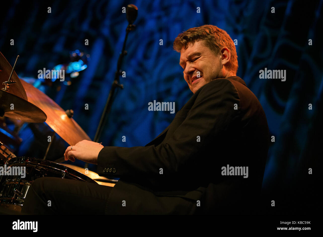 The Danish drummer and jazz musician Kristian Leth seen during a live ...