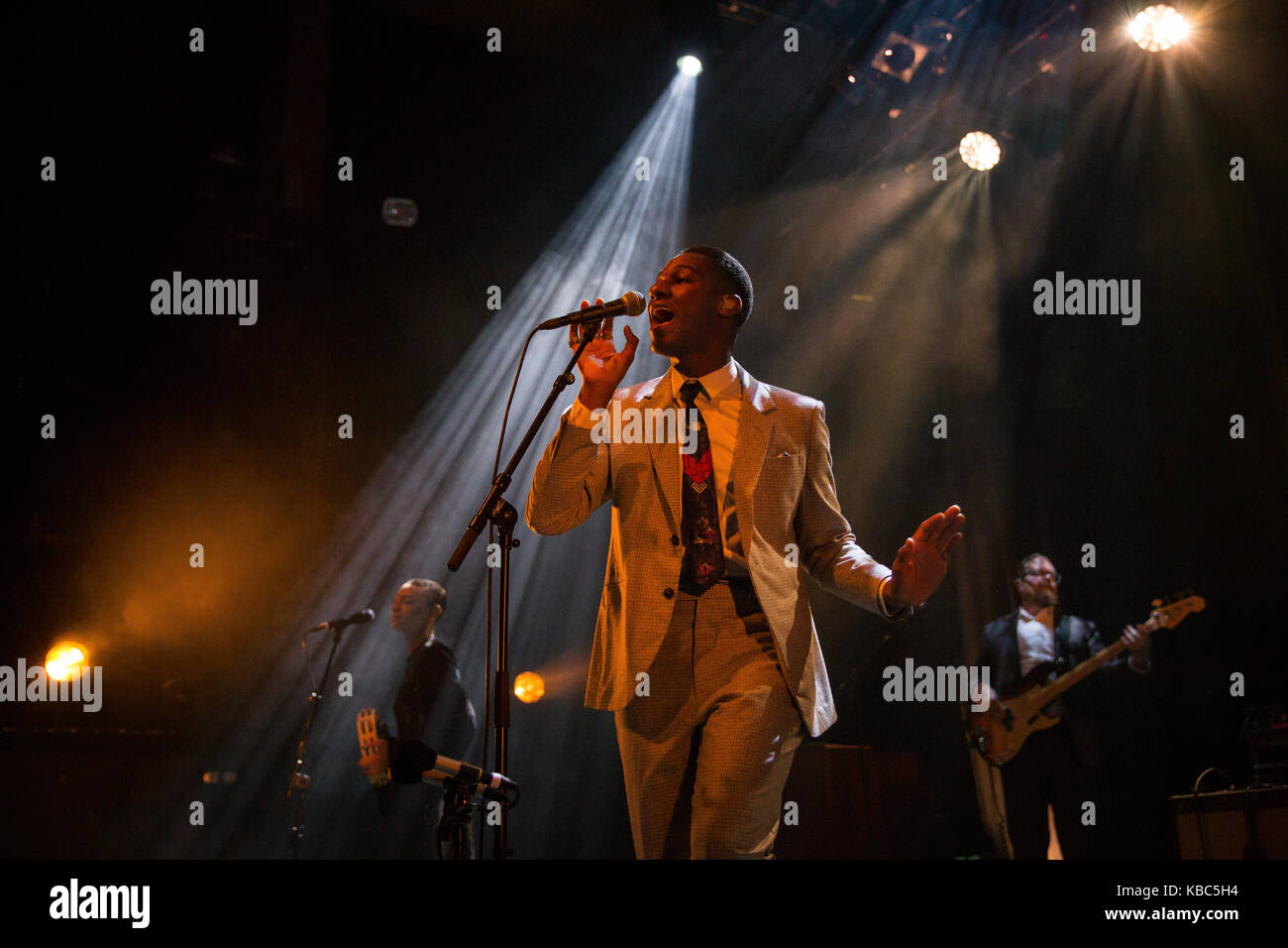 The American soul and gospel singer Leon Bridges performs a live ...