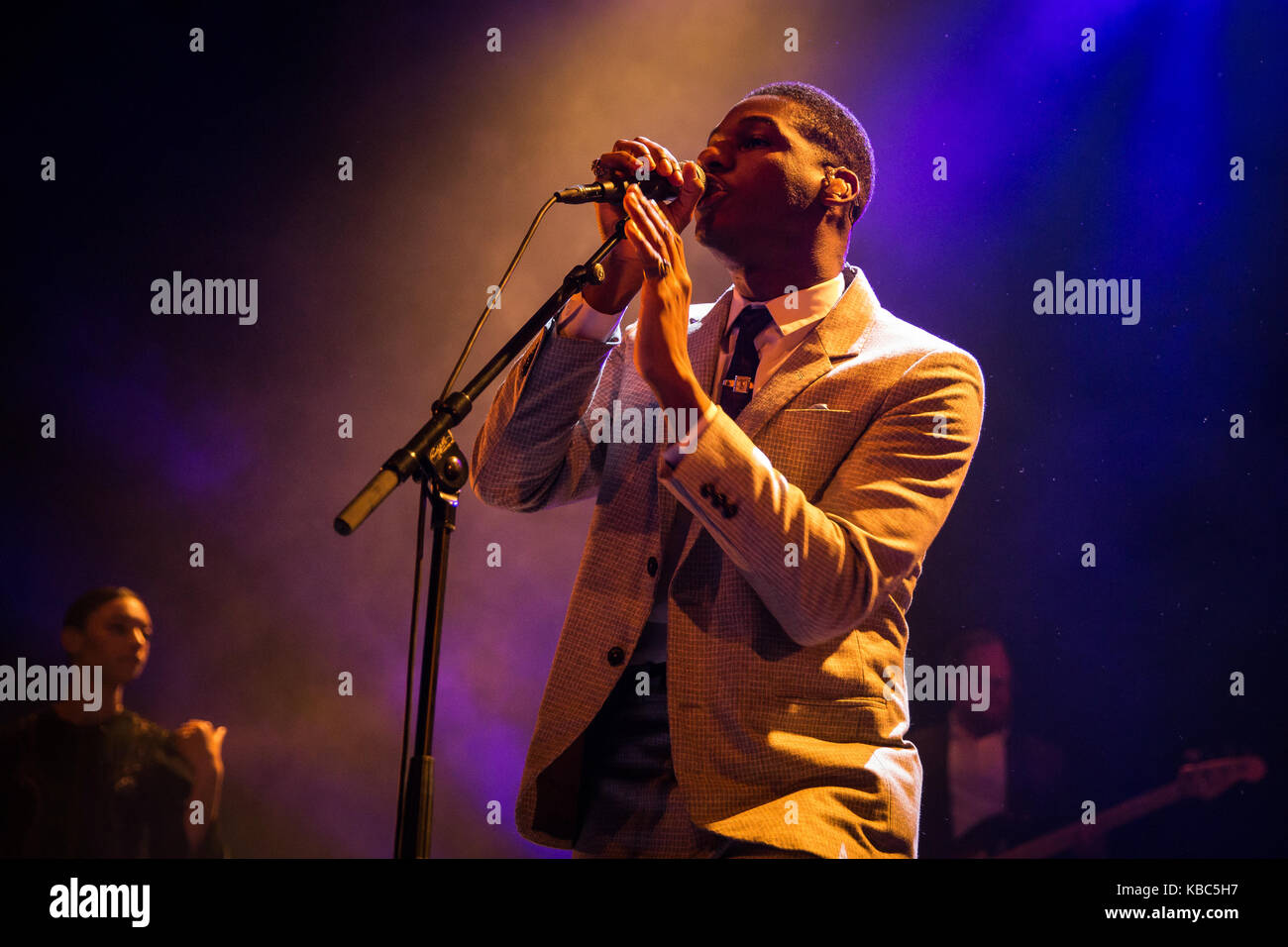 The American soul and gospel singer Leon Bridges performs a live ...