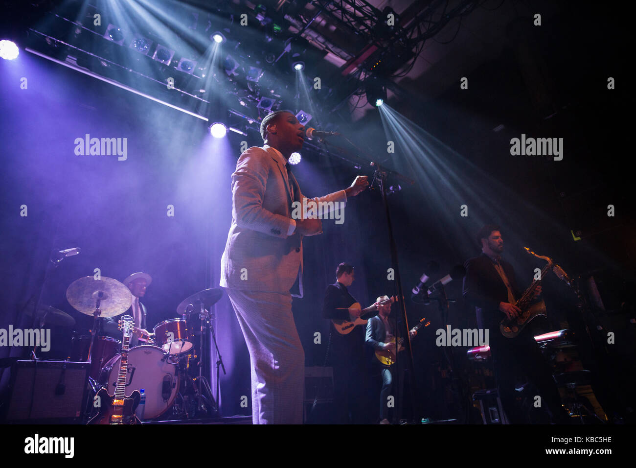The American soul and gospel singer Leon Bridges performs a live ...