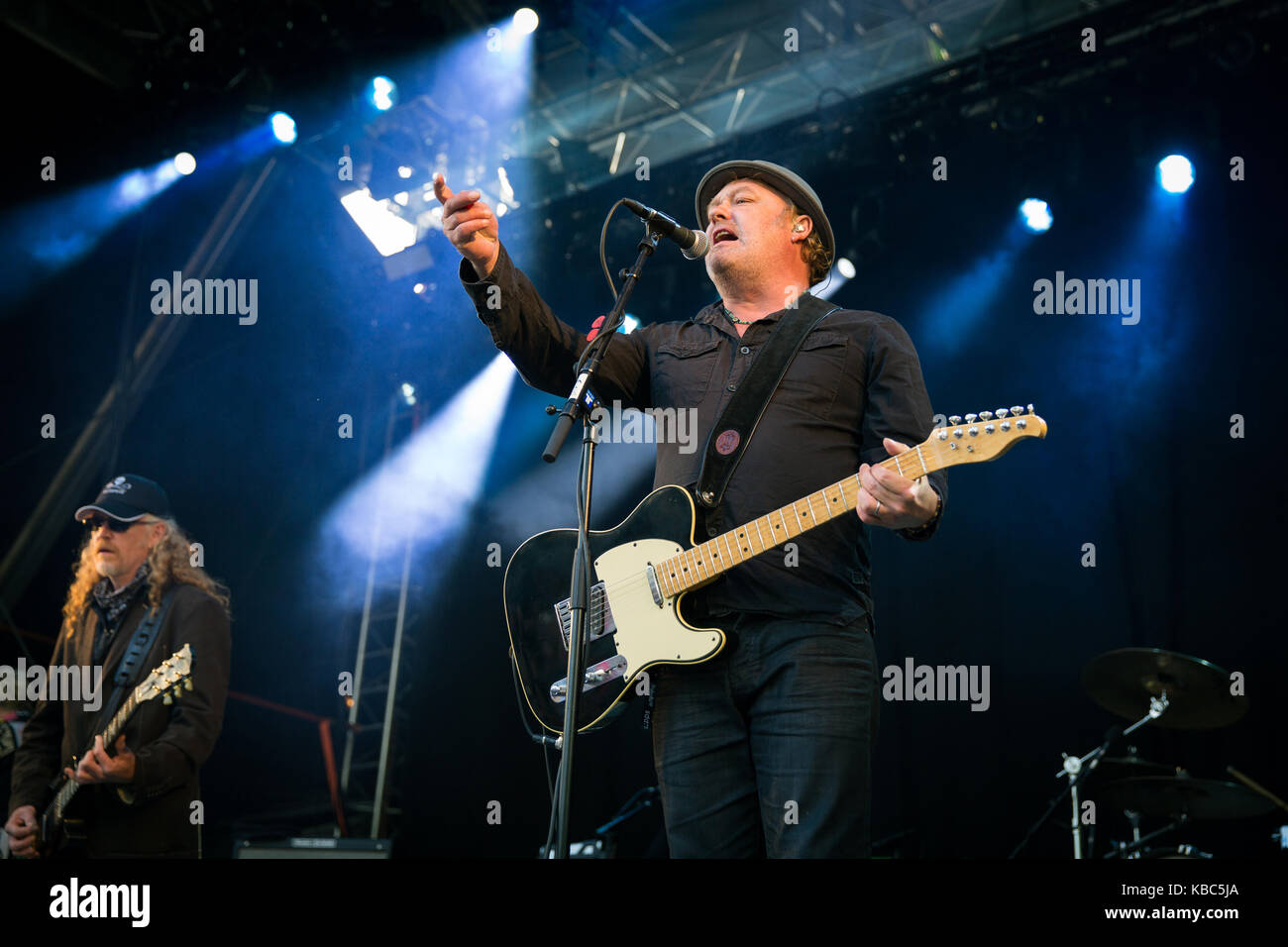 The English alternative rock band Levellers performs a live concert at ...